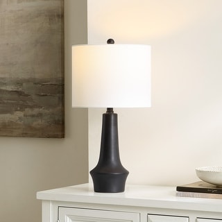 Ancel Black/Brown Metal Table Lamp - 12"W x 12"D x 19"H - On Sale - Bed Bath & Beyond - 32015024